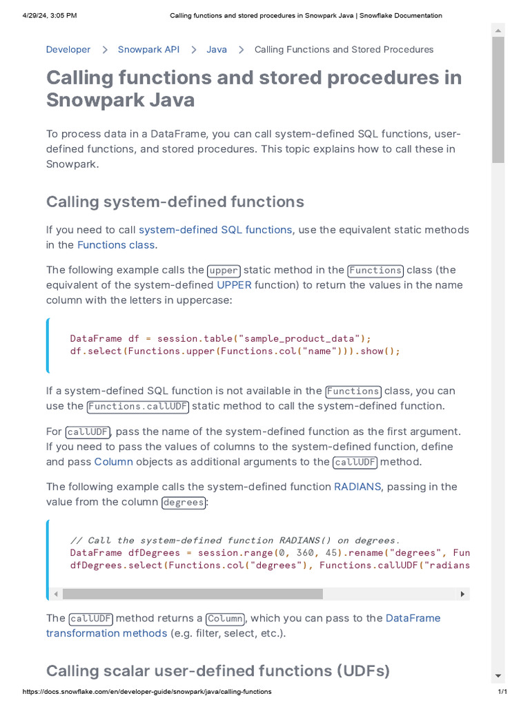 Calling Functions and Stored Procedures in Snowpark Java - Snowflake ... Calling Functions and Stored Procedures in Snowpark Java - Snowflake ...