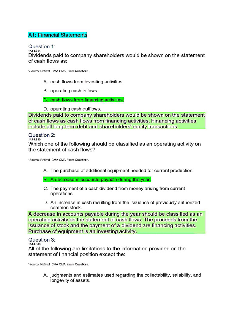 Sec A, B, C, D Questions Part 1 | PDF