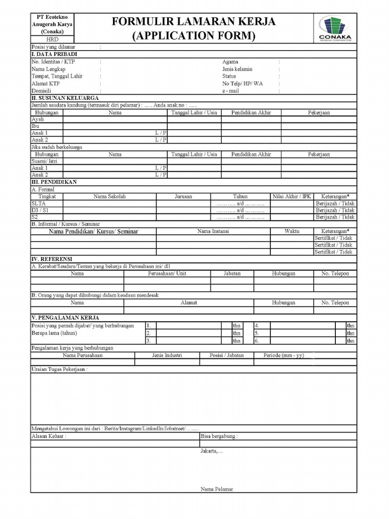 New Application Form 2023 | PDF