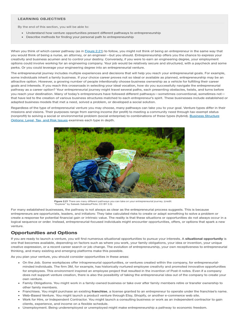 Pathways to Entrepreneurship Explained | PDF | Entrepreneurship ...