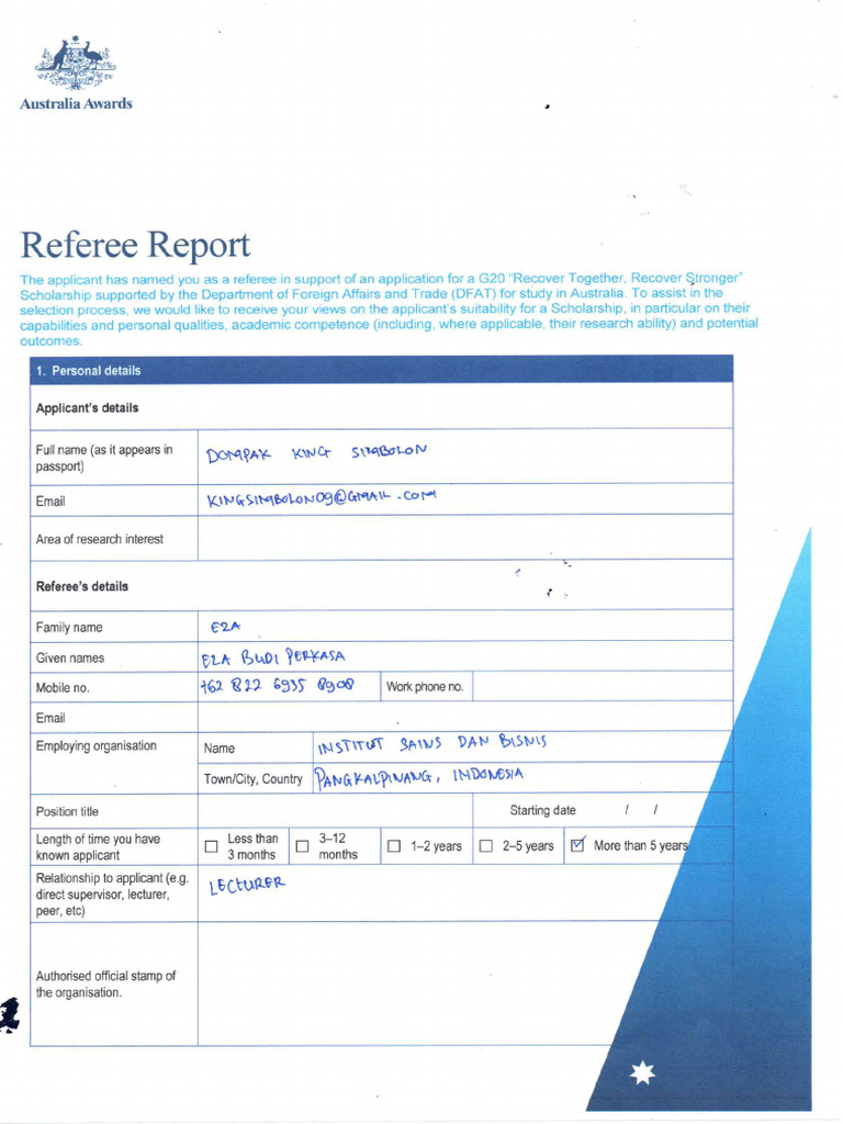 Dompak King Simbolon - Reference Letter 2 | PDF