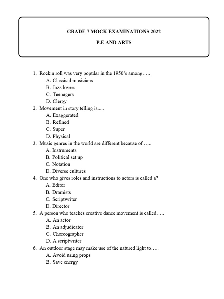 Grade 7 Pe and Arts Paper 1 | PDF | Cardiopulmonary Resuscitation ...