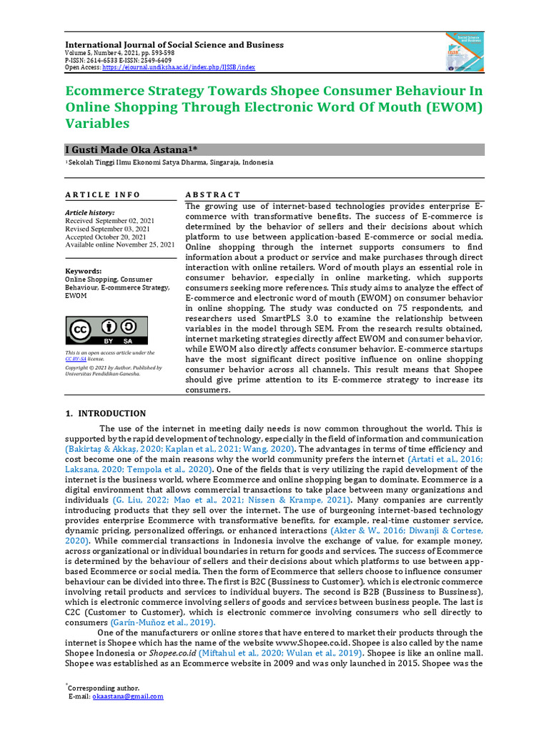 Aditra,+19 +IJSSB+VOL 5+NO +4+I+Gusti+Made+Oka+Astana+593-598 | PDF | E Commerce | Consumer ...
