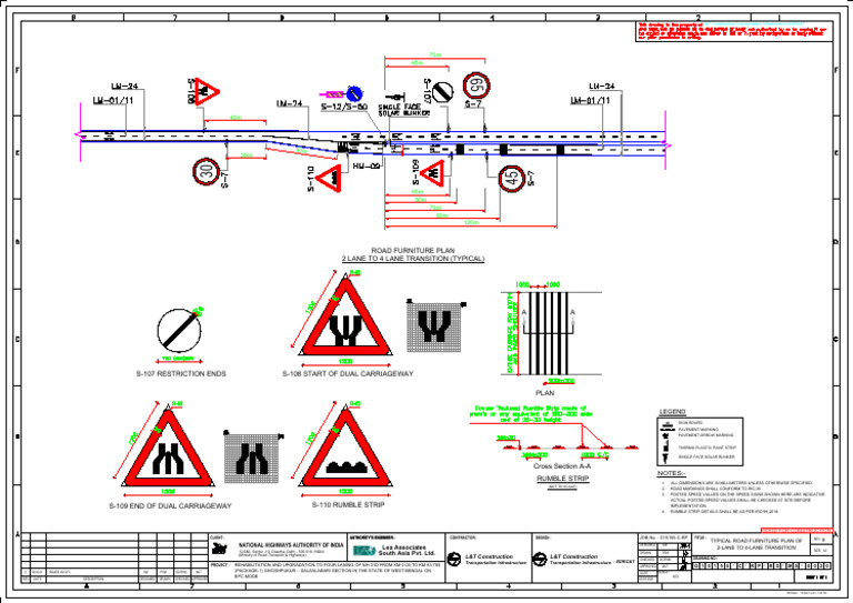 2-Lane to 4-Lane Transition Plan | PDF | Road | Streets And Roads