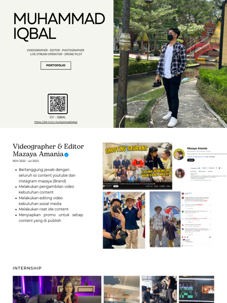 Portofolio Videografer Muhammad Iqbal | PDF