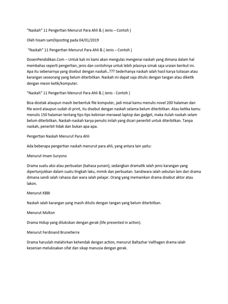 Pengertian dan Jenis Naskah | PDF