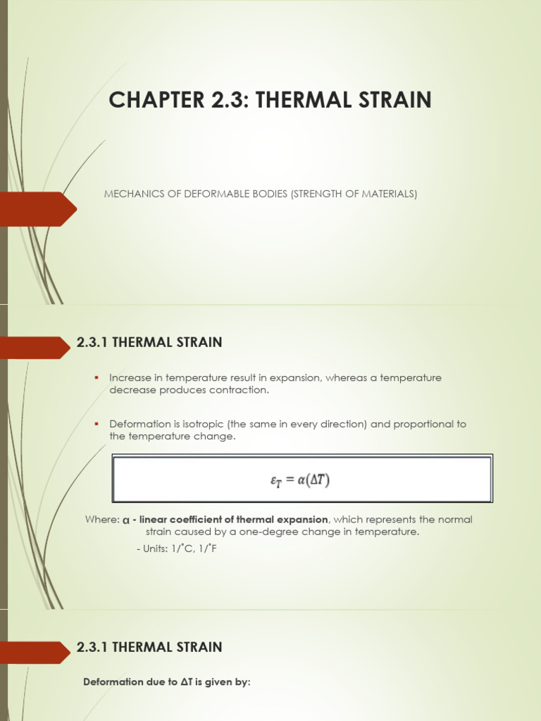 Chapter 2.3 Thermal Strain | Download Free PDF | Thermal Expansion | Mechanical Engineering