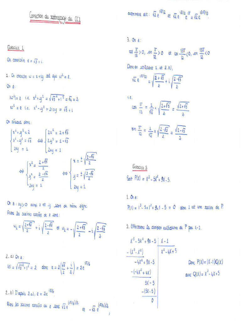 Rattrapage CC1 Correction | PDF