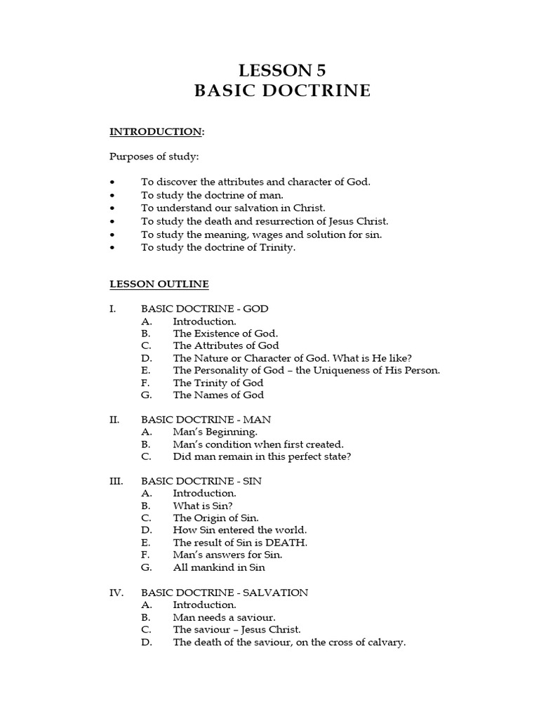 Final - AEFP - Lesson 5 - Basic Doctrine 1 | PDF | Salvation | Eternal ...