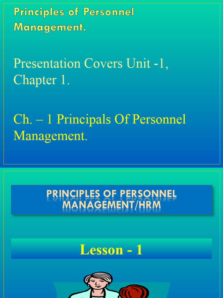 Principles of Personnel Management Overview | PDF | Human Resource ...