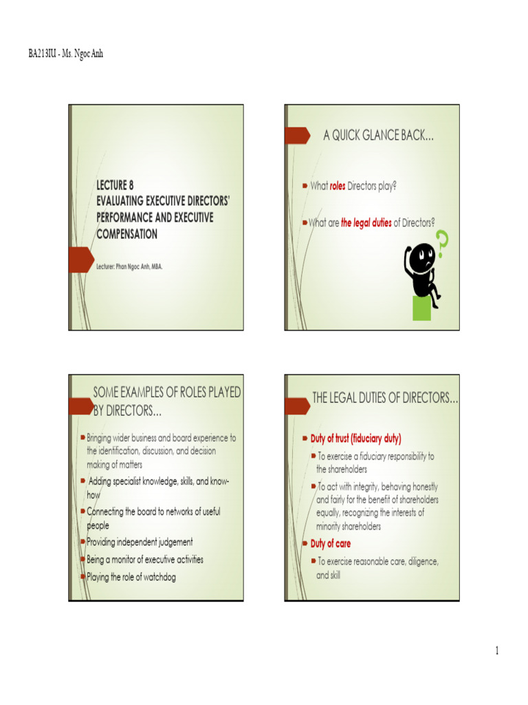 Lecture 8 - Compensation NA (Compatibility Mode) | PDF | Incentive | Chief Executive Officer