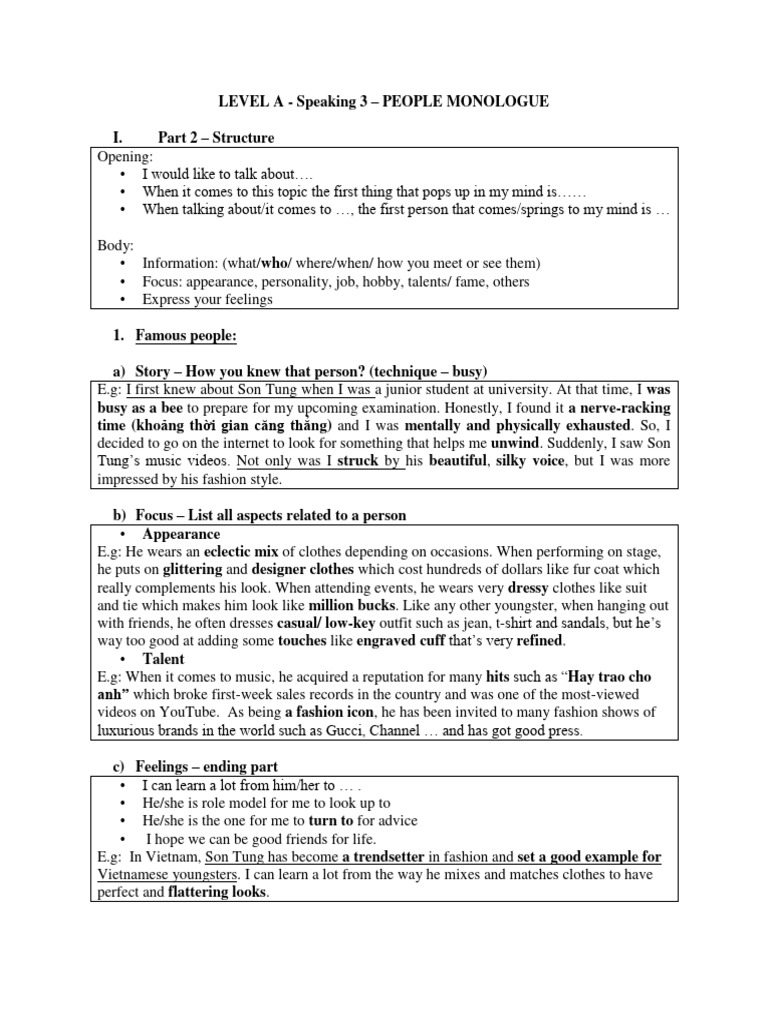 People Monologue Structure Guide | PDF | Clothing