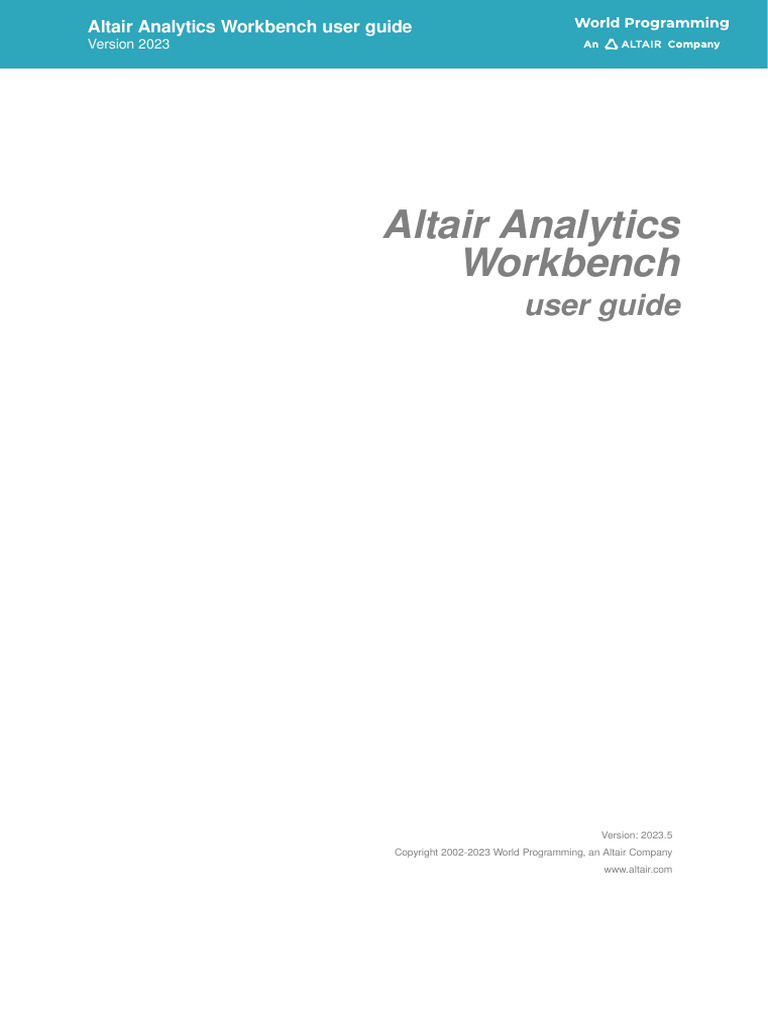 Altair Analytics Workbench User Guide en | PDF | Sas (Software) | Databases