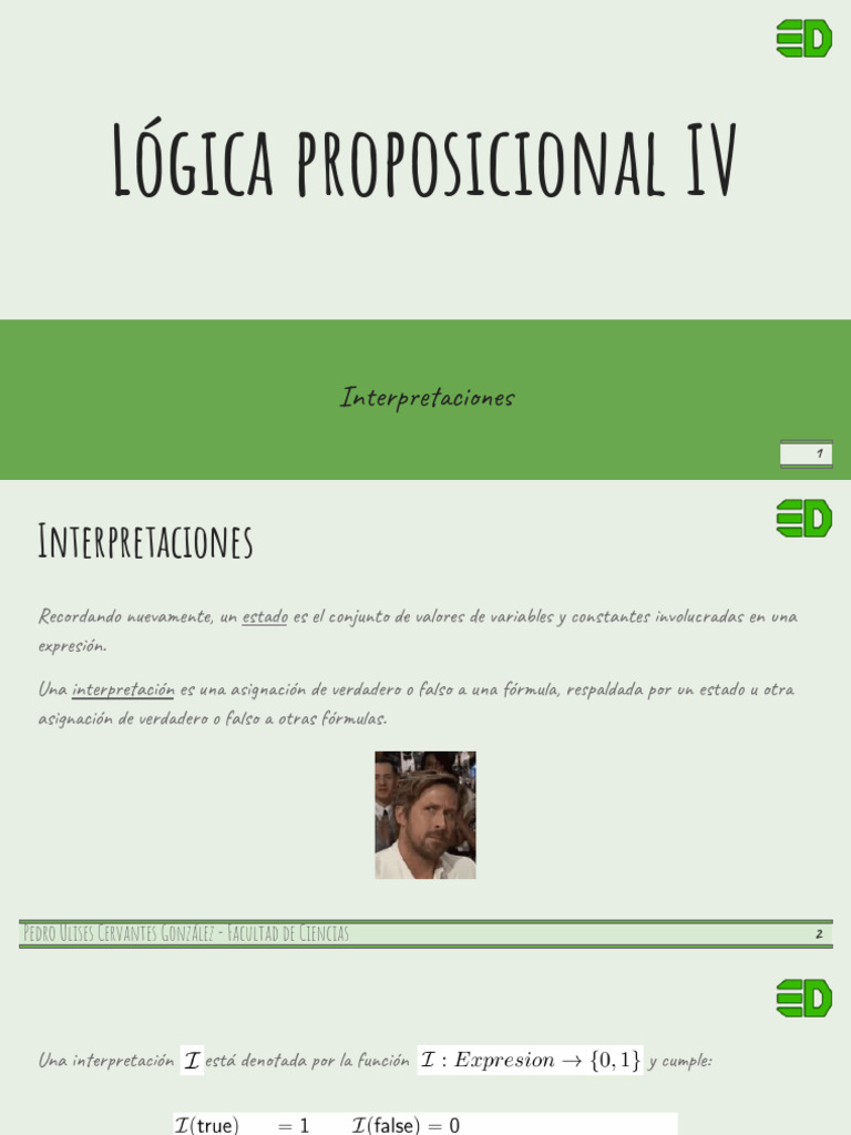 Lógica Proposicional: Interpretaciones | PDF | Proposición | Sintaxis (Lógica)