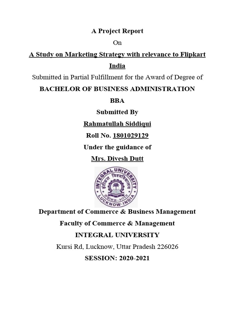Project Report Marketing Strategy Flipkart | PDF | E Commerce | Retail