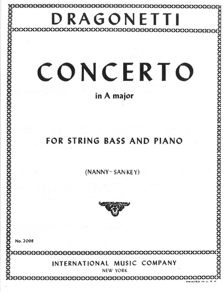 Dragonetti - Concerto in A Maj | PDF