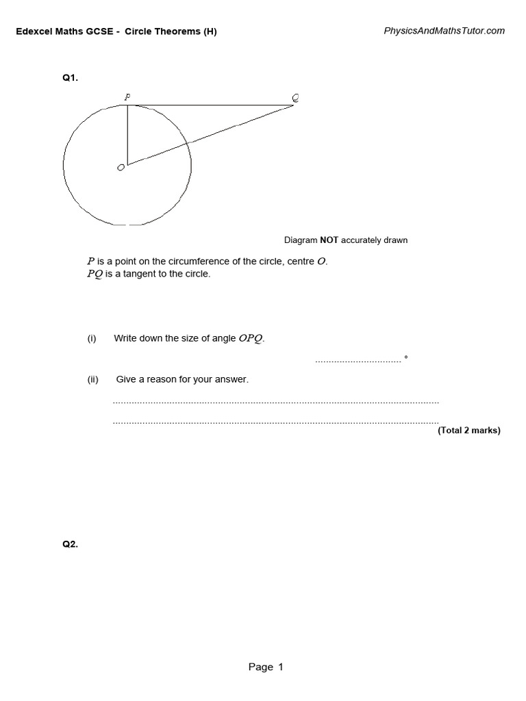 Circle Theorems (H) | PDF | Circle | Triangle Circle Theorems (H) | PDF | Circle | Triangle
