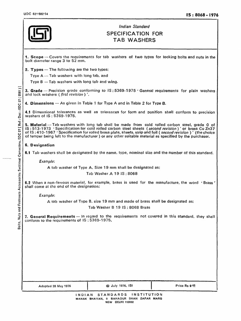 Is 8068-1976 - 8750 | PDF