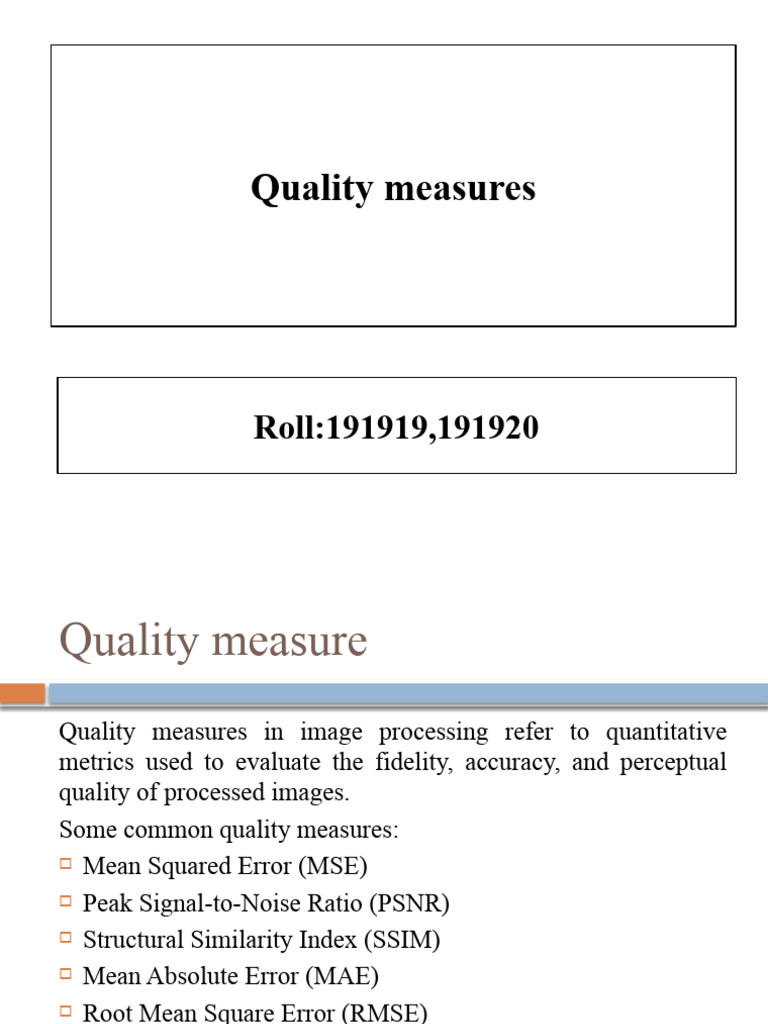 Quality Measure | PDF