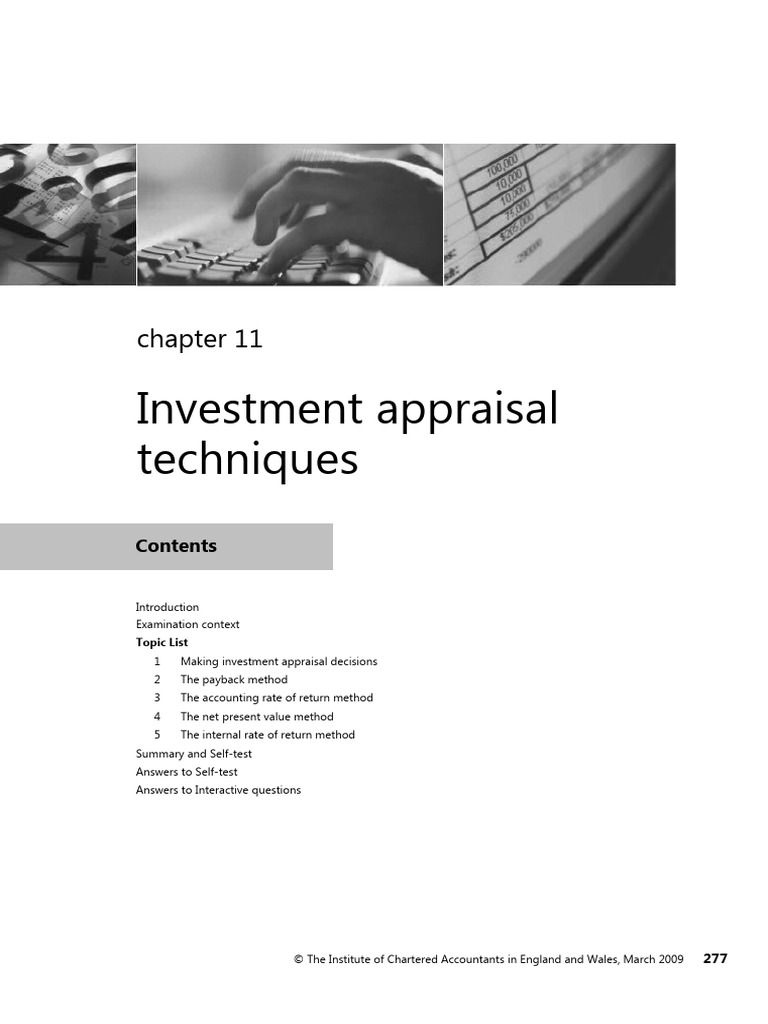 Investment Appraisal Guide | PDF | Net Present Value | Discounted Cash Flow