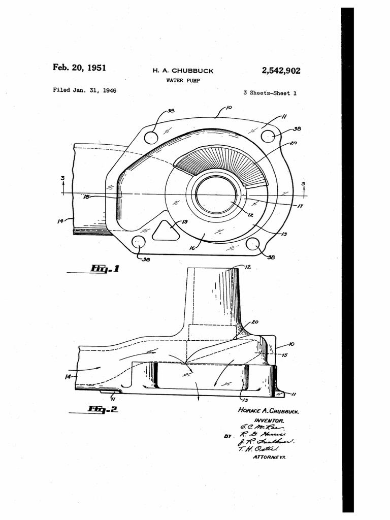 Us2542902 Water Pump | PDF | Pump | Mechanical Engineering