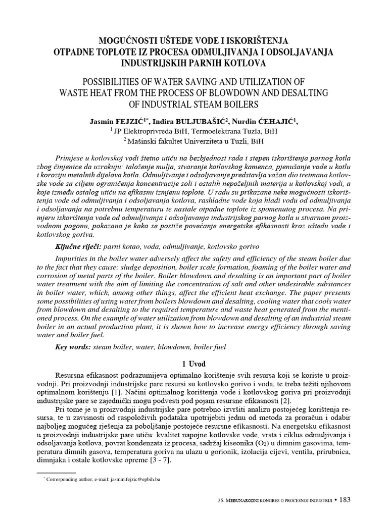 Possibilities of Water Saving and Utilization of Waste Heat From The ...
