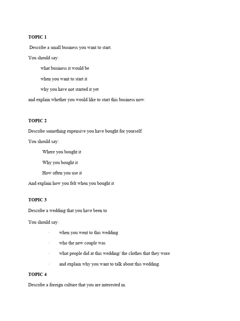 Speaking Topics | PDF