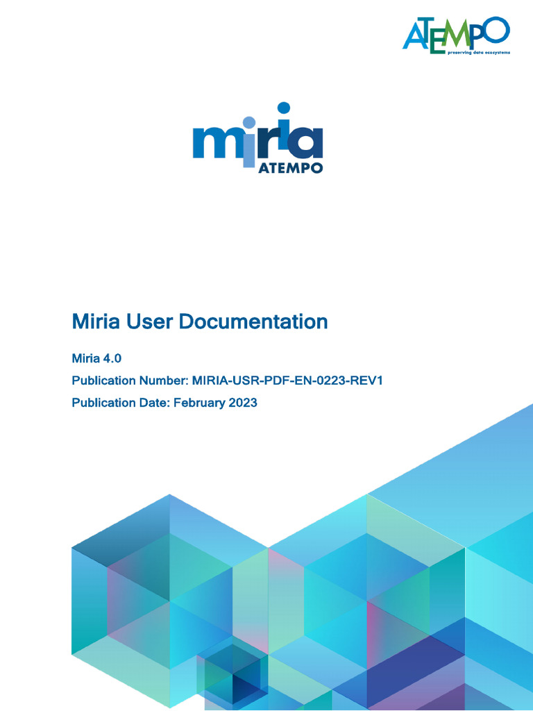 Miria v.4.0 User WEB UI Documentation | PDF | Computer File | Metadata Miria v.4.0 User WEB UI Documentation | PDF | Computer File | Metadata