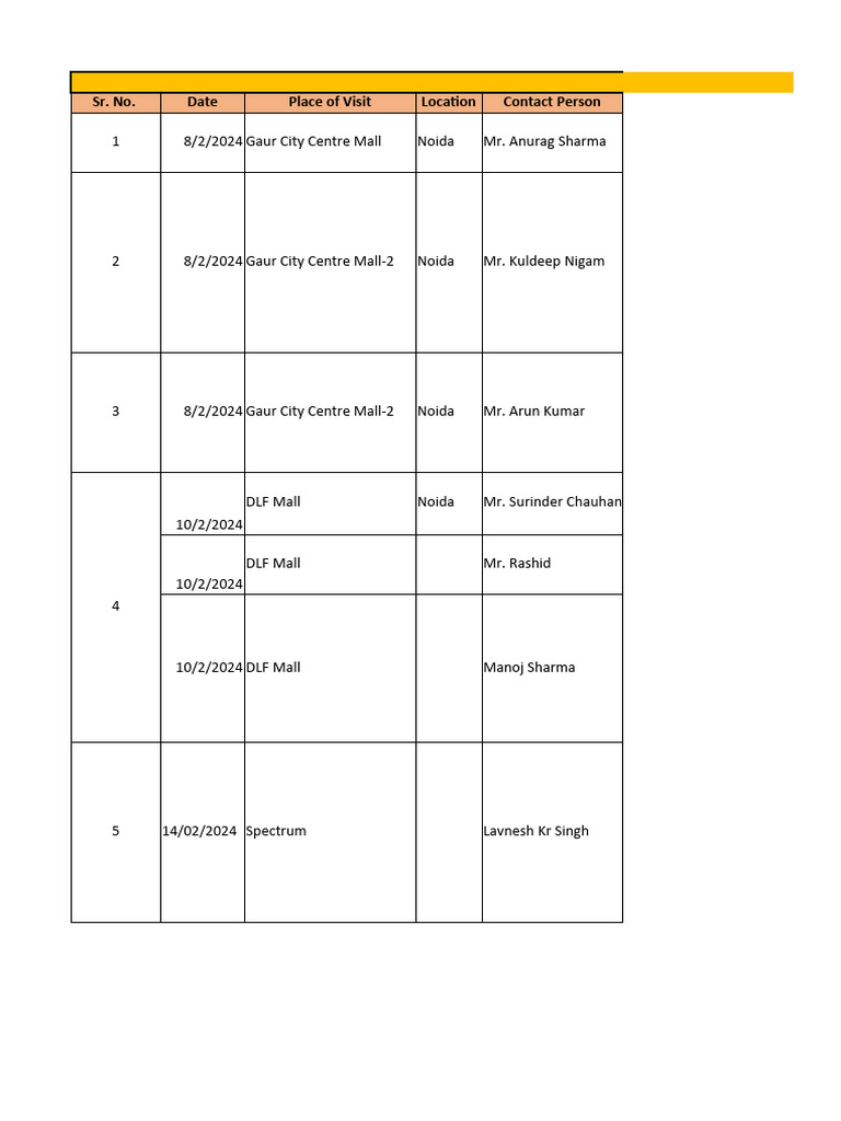 Mall Visit Report and Action Plan | PDF