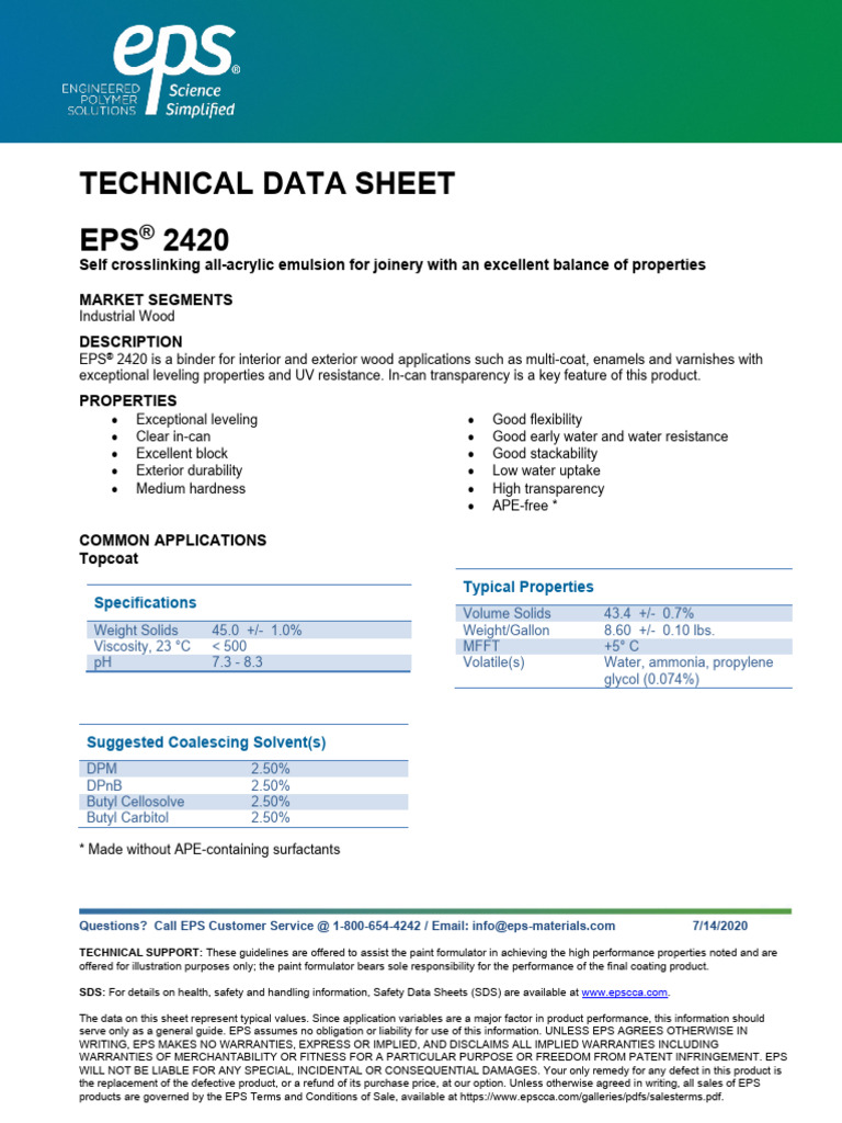 EPS 2420 (TOP Coat) | PDF | Building Materials | Secondary Sector Of The Economy