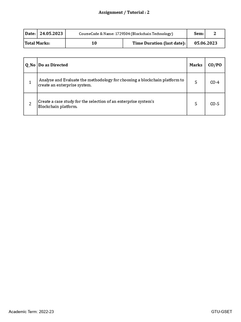 Blockchain Platform Selection Assignment | PDF | Computers | Technology & Engineering