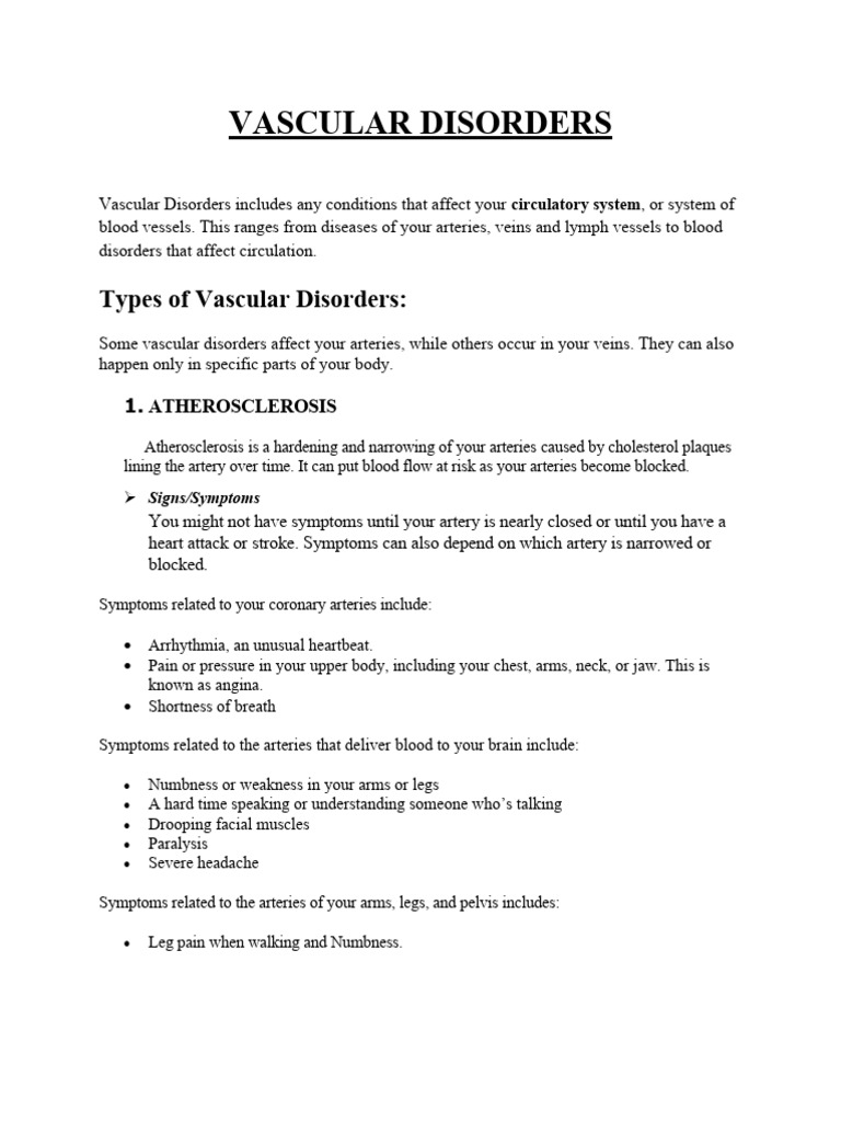 Vascular Disorders | PDF | Blood Vessel | Artery