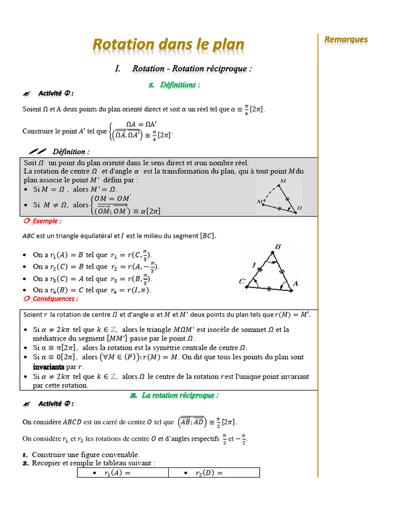 Rotation de triangles dans le plan | PDF | Triangle | Angle