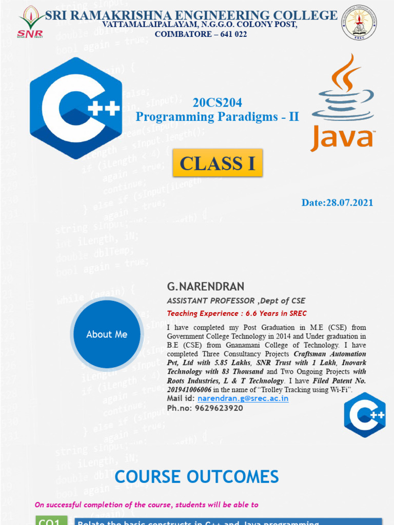 OOP Concepts in C++ and Java | PDF | C++ | Object Oriented Programming