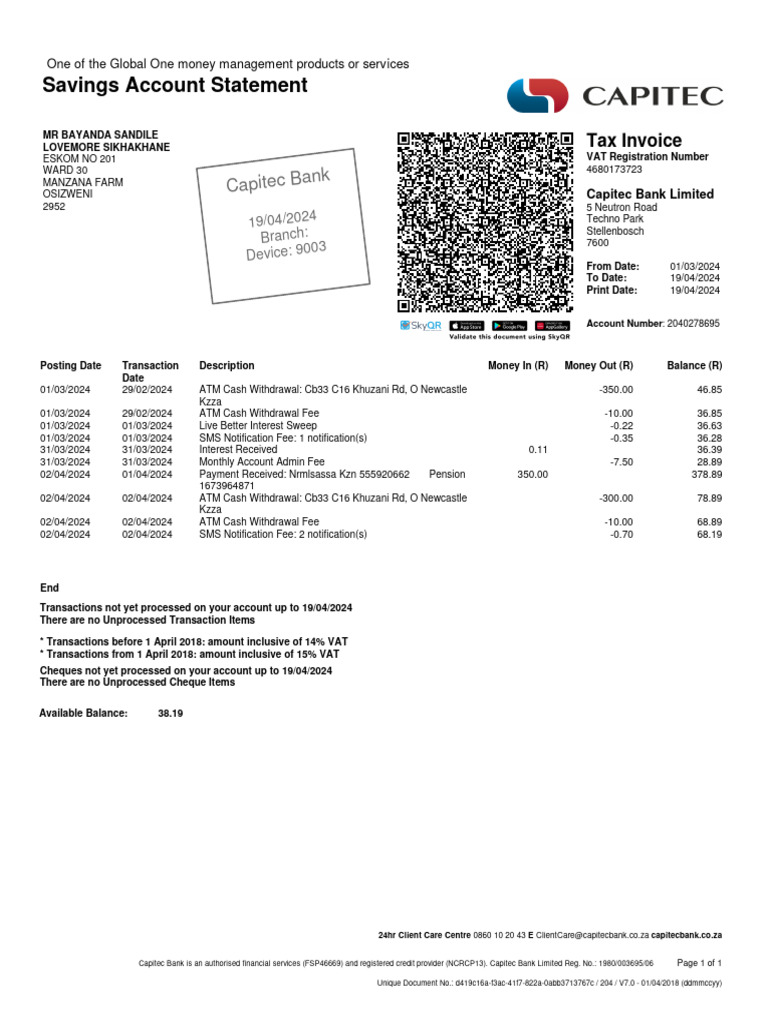 Account Statement 1 Mar 2024 To 19 Apr 2024 | Download Free PDF ...