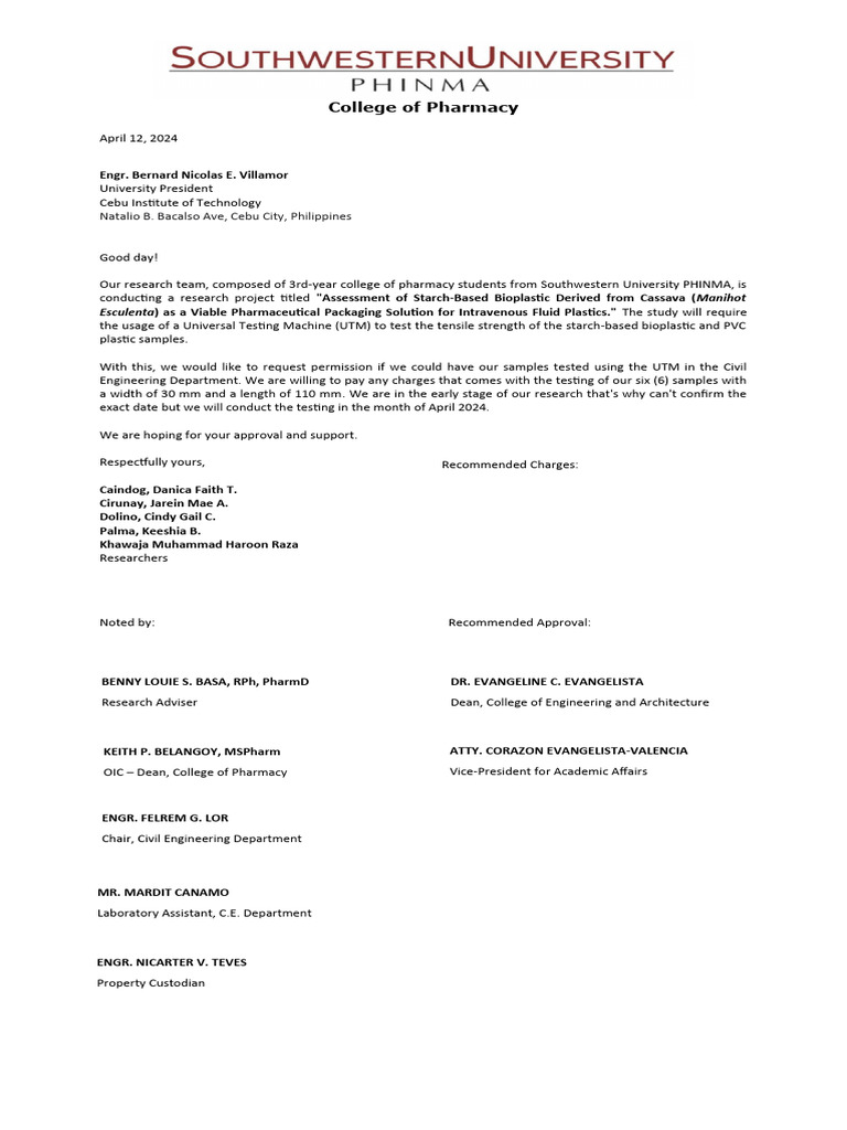 Pharmacy Students Seek UTM Access | PDF