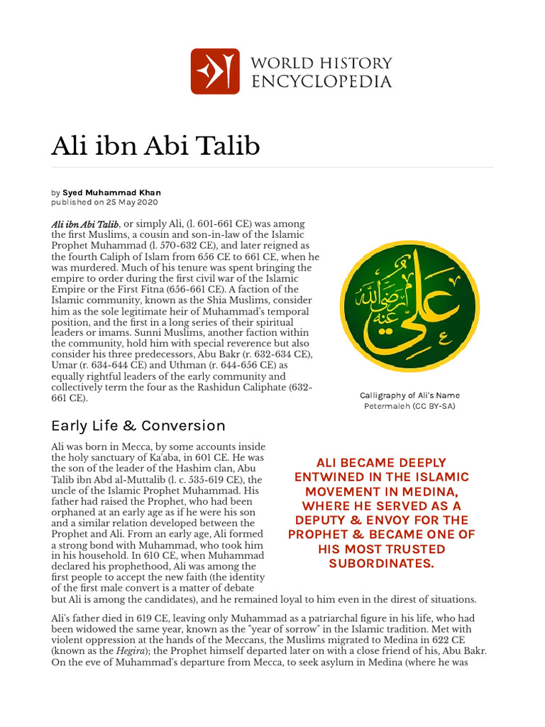 caliph Ali | PDF | Ali | Muhammad