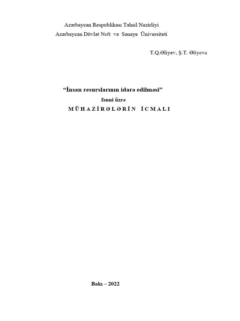 Nsan Resurslar - N - N Idar - Edilm - Si | PDF