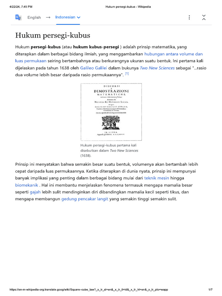 Teori Square Cube Law | PDF