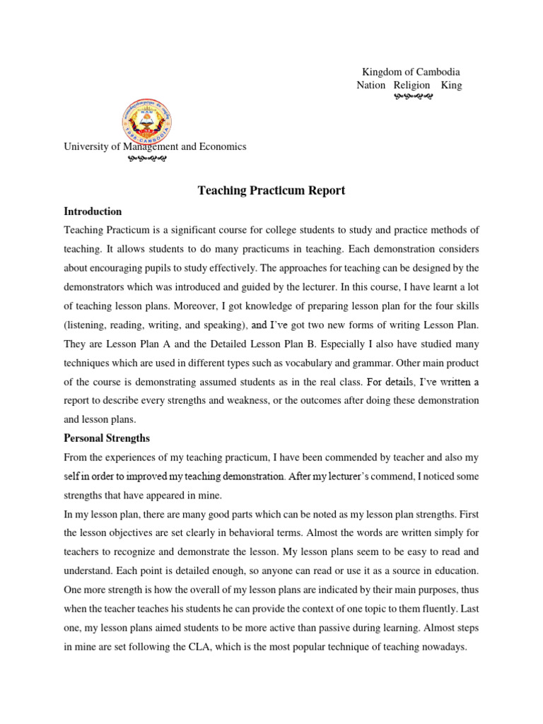 Report of Practicum | PDF | Lesson Plan | Teachers
