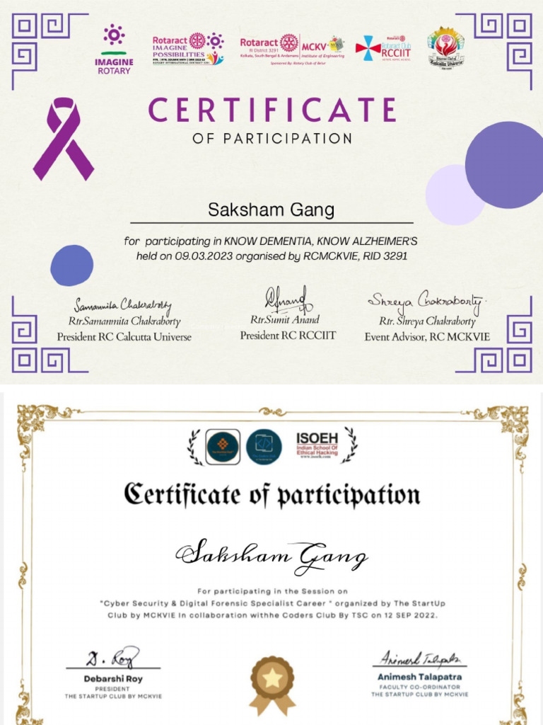 Saksham Certificate's | PDF