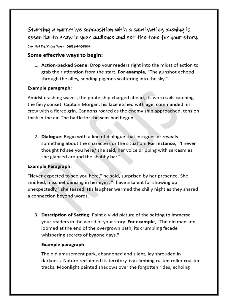 Effective Narrative Openings-1 | PDF | Young Adult
