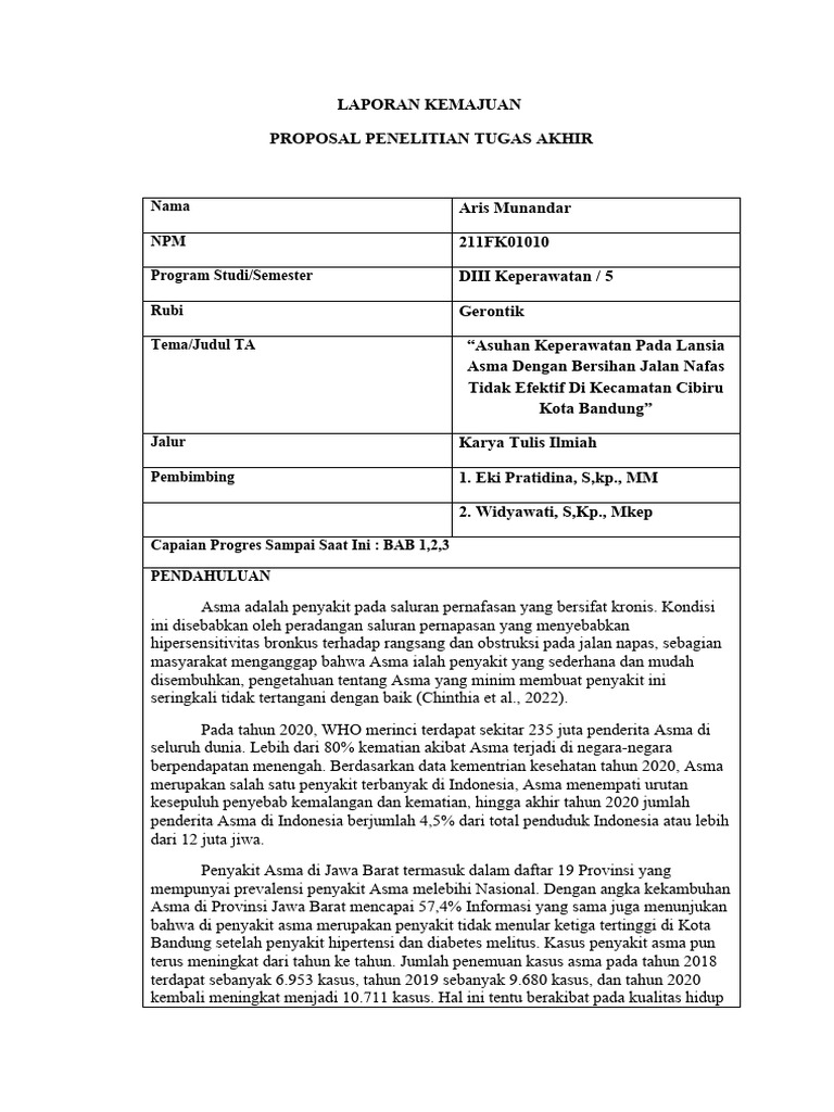 Laporan Kemajuan Proposal Penelitian | PDF