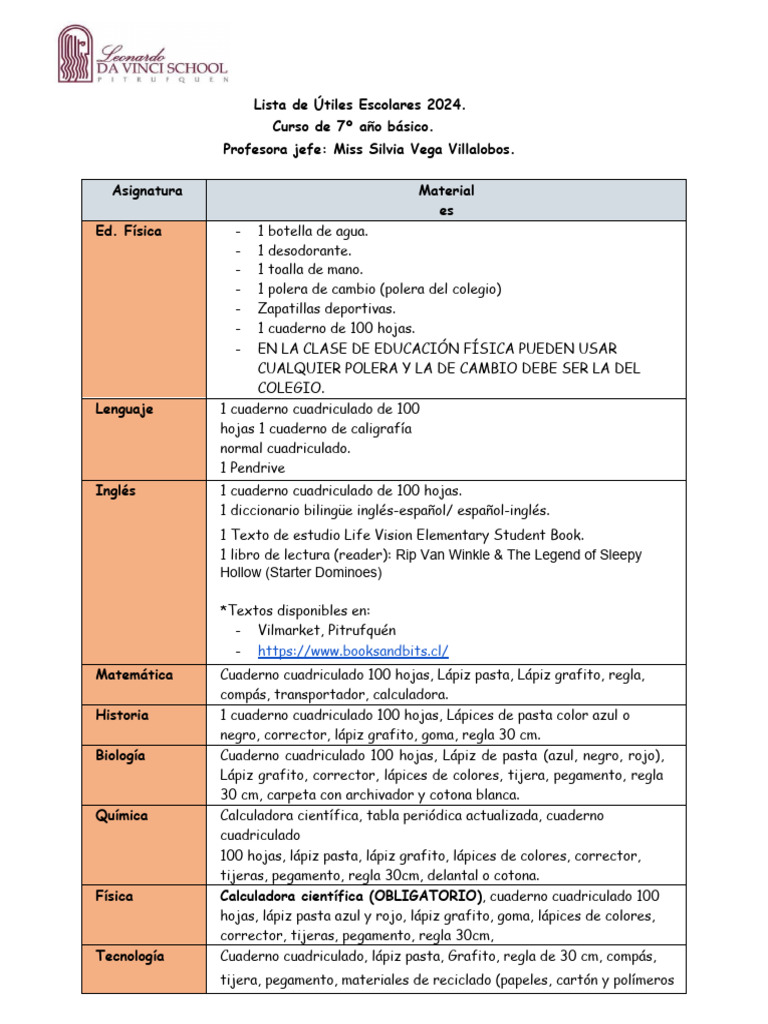 7°Basico-Materiales-y-Plan-Lector 2 | PDF | Lápiz | Grafito