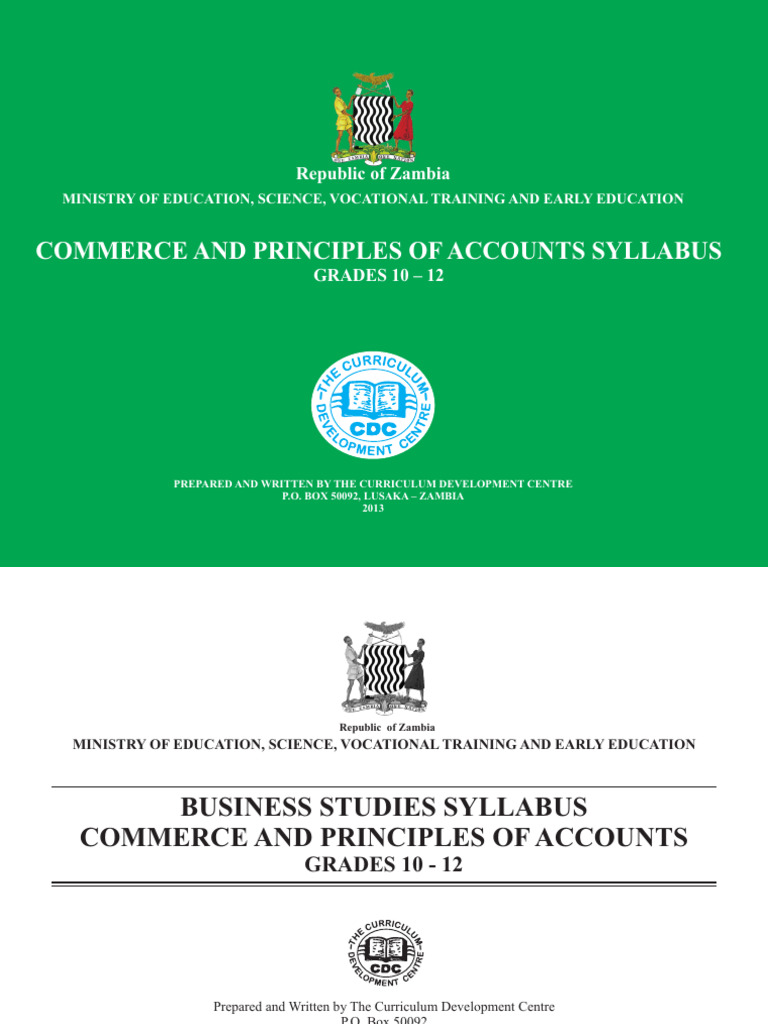 Senior Preparation-Principles of Accounts Accounts & Commerce (Syllabi ...