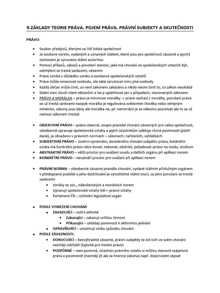 Základy A Teorie Práva | PDF