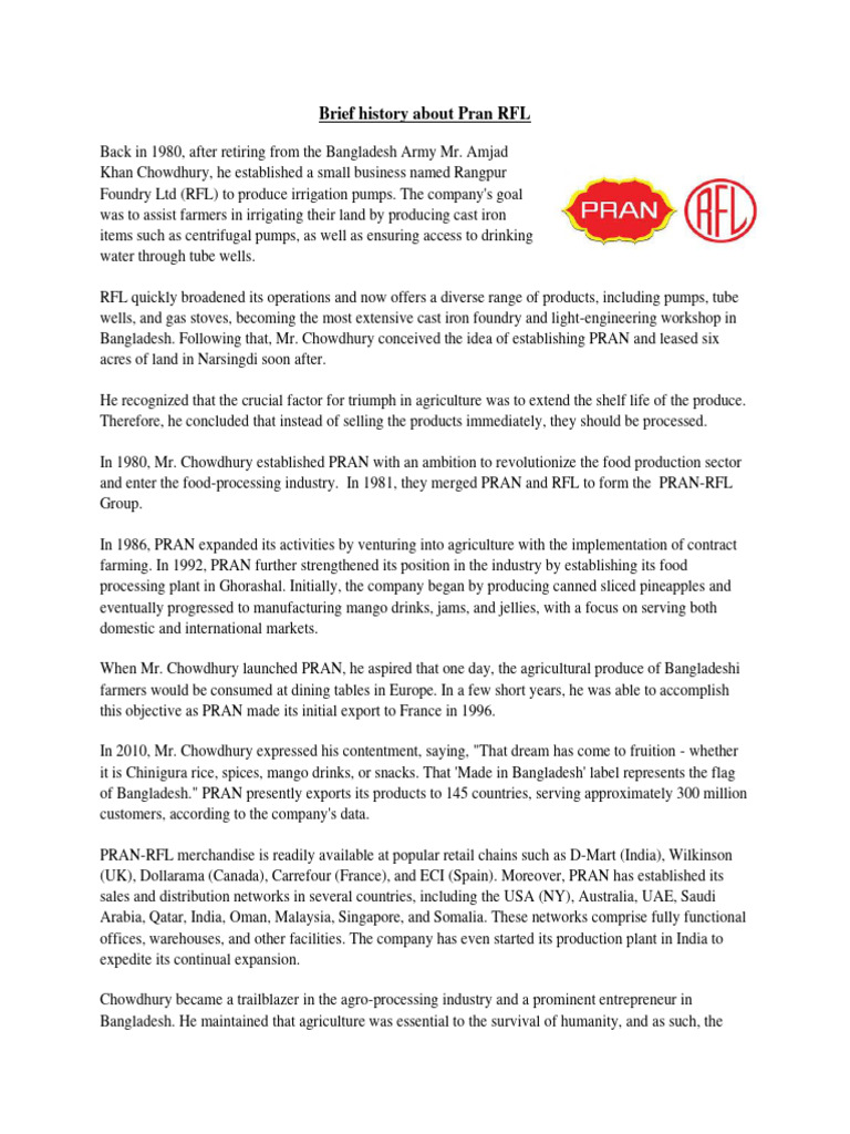 Brief History About Pran RFL | PDF | Machining | Numerical Control