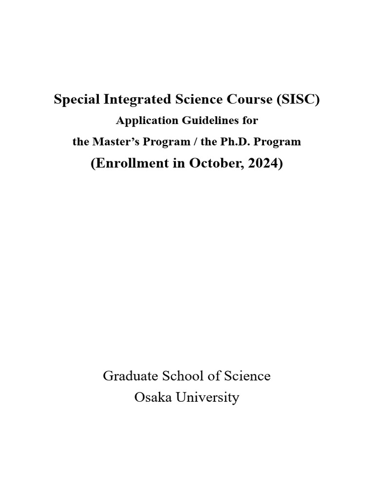 Science Grad Program Guidelines | PDF | Postgraduate Education | University And College Admission