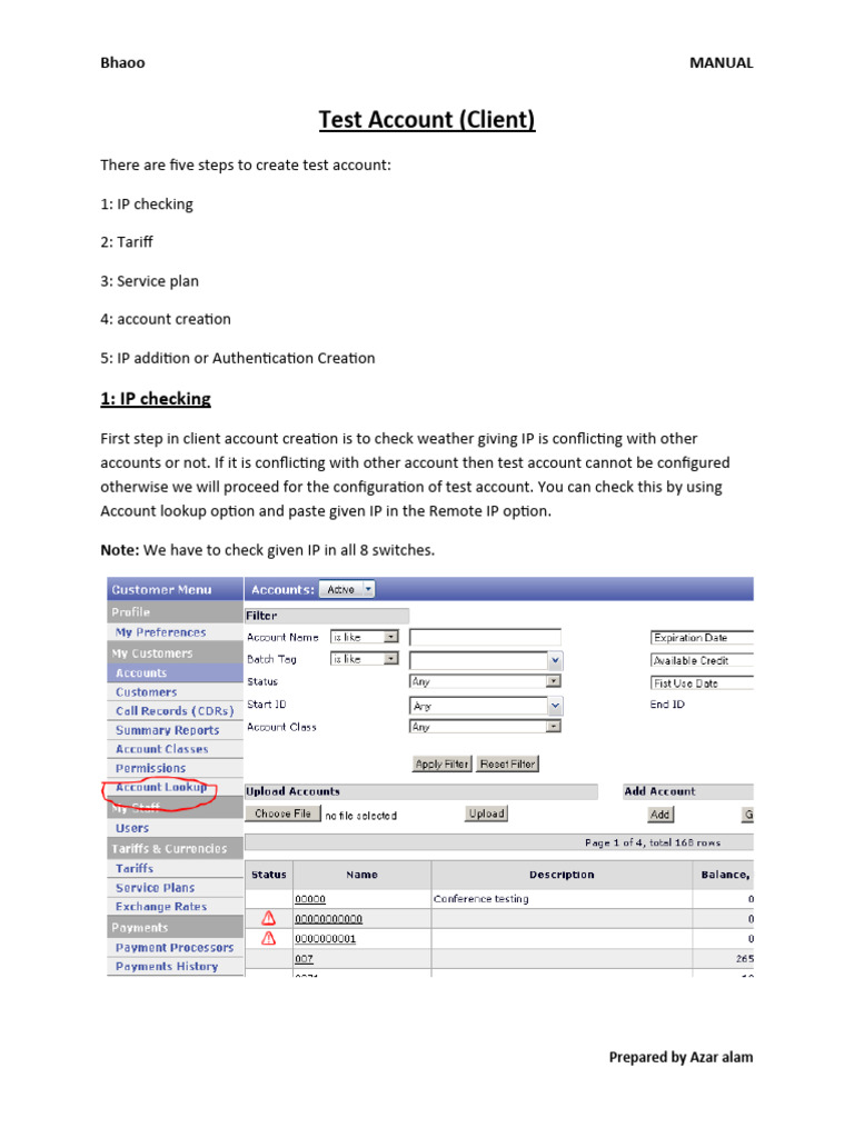 Manual For Creating Client Test Account and Vendors | Download Free PDF ...