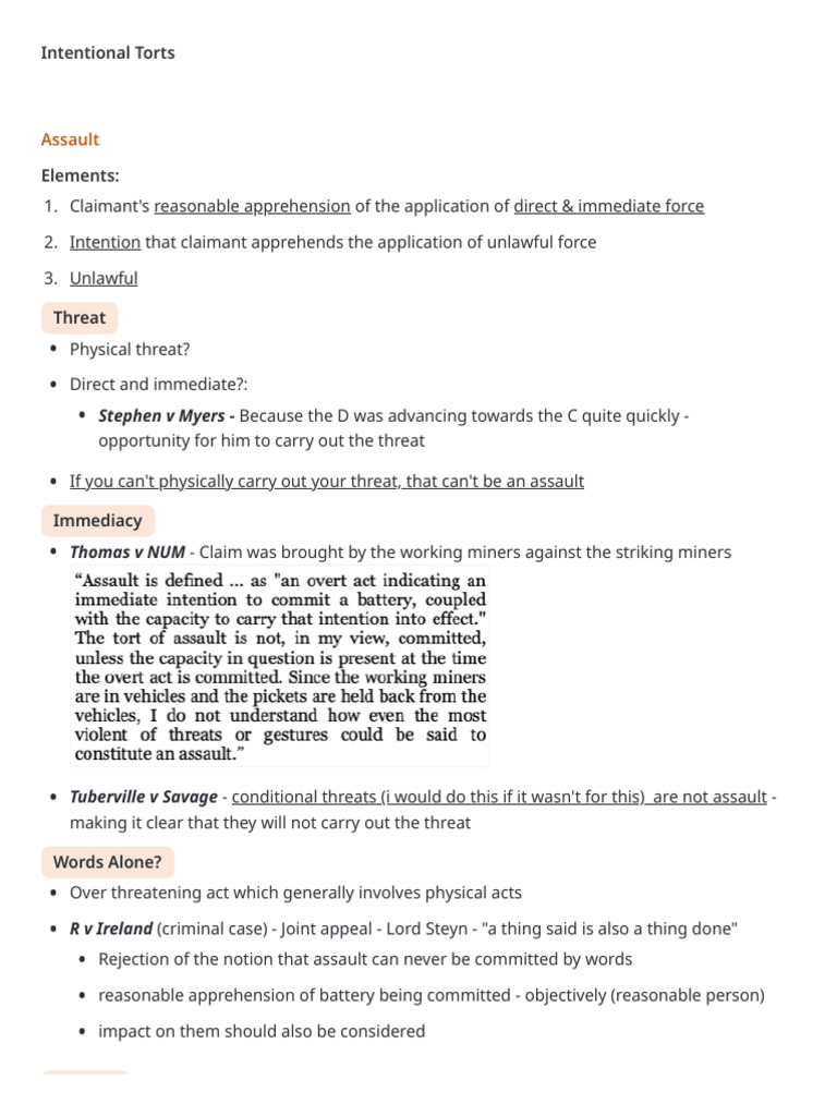 Understanding Intentional Torts: Assault, Battery, and False ...